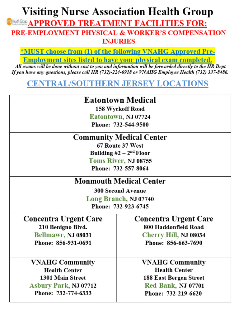 VNAHG Employee Physical Packet - NJ May 2022 4 | PDF | Hepatitis B ...