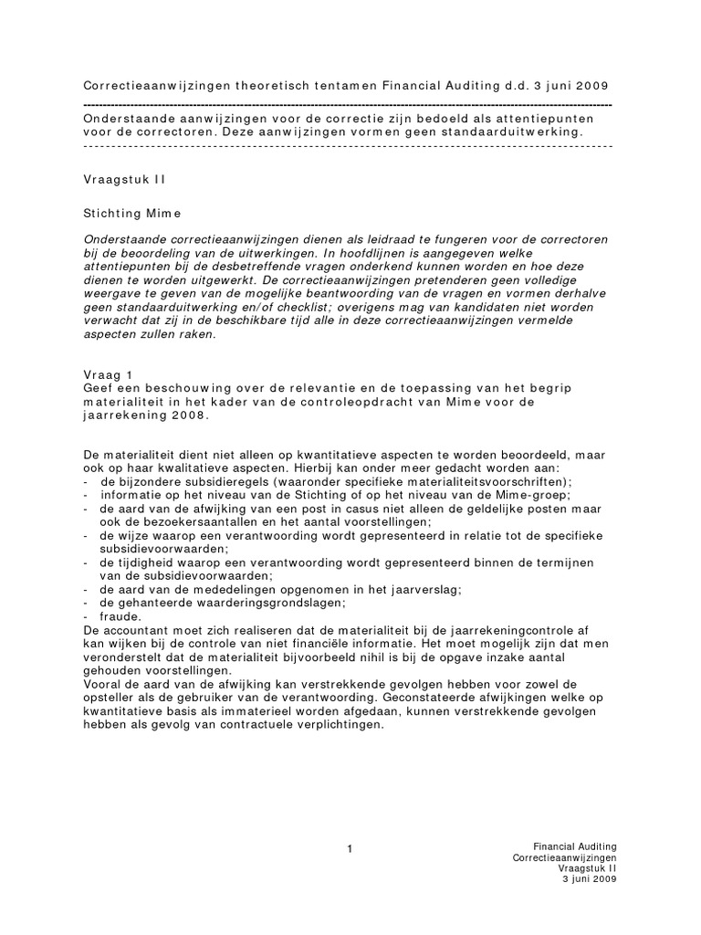 Uitwerking Casus - Stichting Mime | PDF