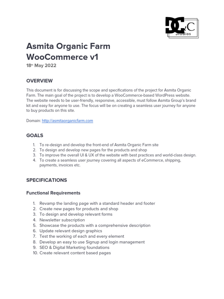 Asmita Organic Farm Website Proposal by D&C Studios | PDF | Word Press ...