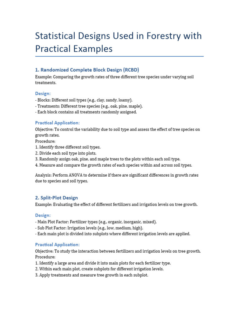Statistical Designs in Forestry | PDF | Analysis Of Variance