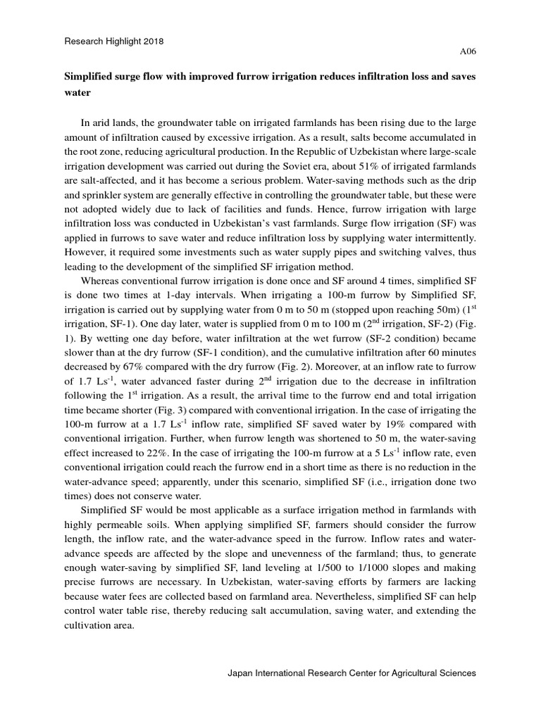Simplified Surge Flow With Improved Furrow Irrigation Reduces ...