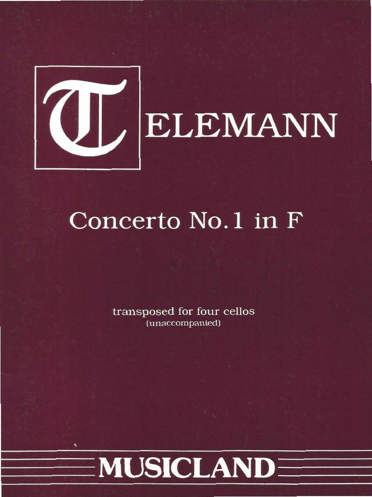 E Telemann G.PH - Concerto in F For 4 Cellos | PDF