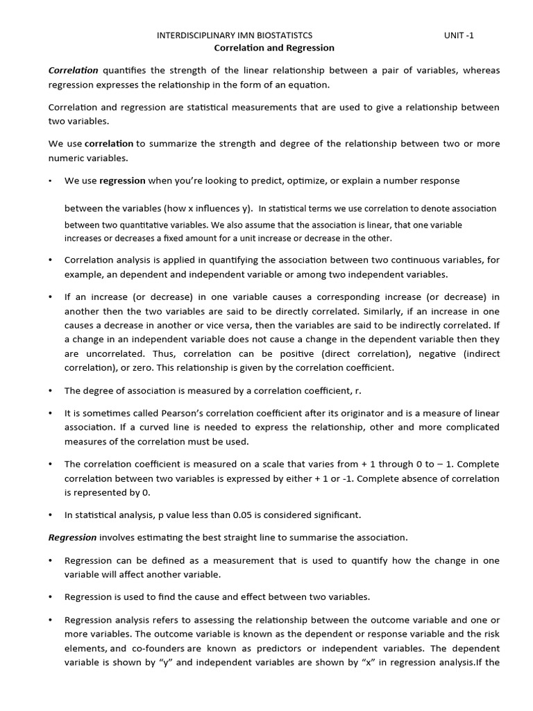Correlation And Regression Pdf Chi Squared Test Statistical Hypothesis Testing