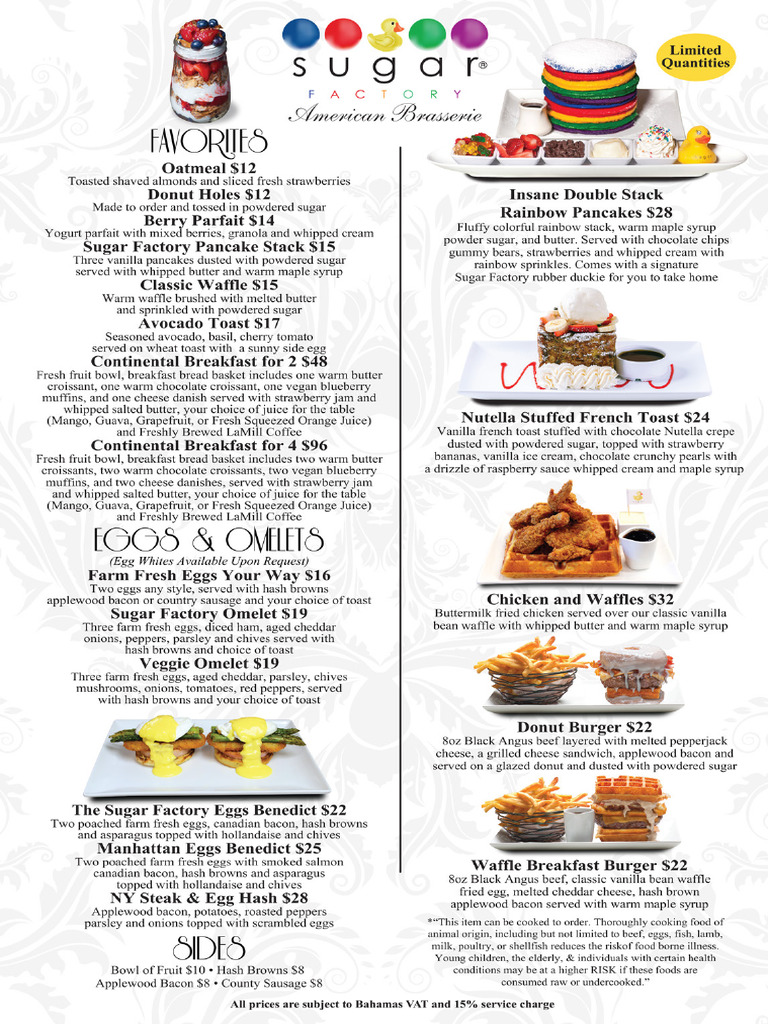 Sugar Factory Baha Mar Menu May 2021 | PDF