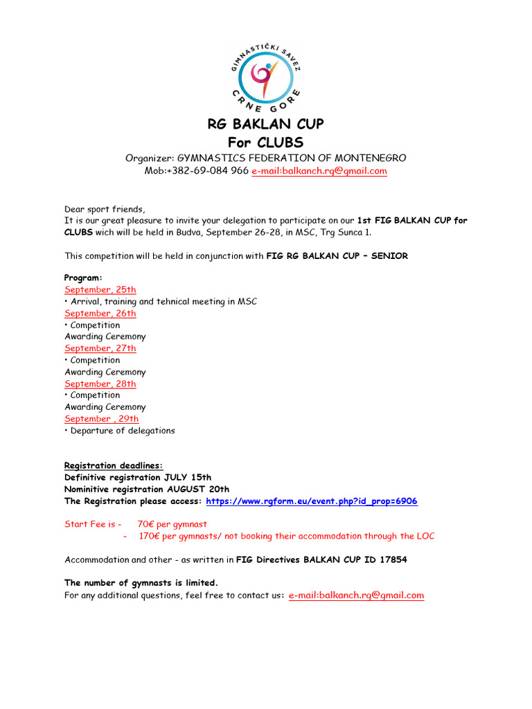 RG Baklan Cup For Clubs | PDF