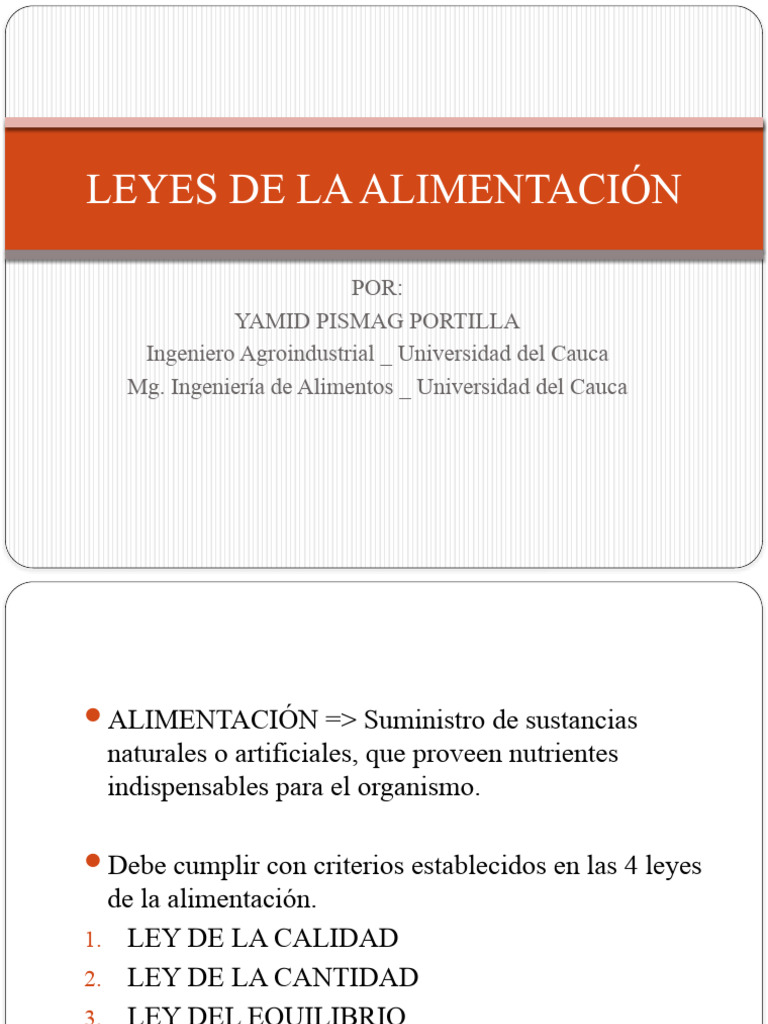 Leyes de La Alimentación | PDF