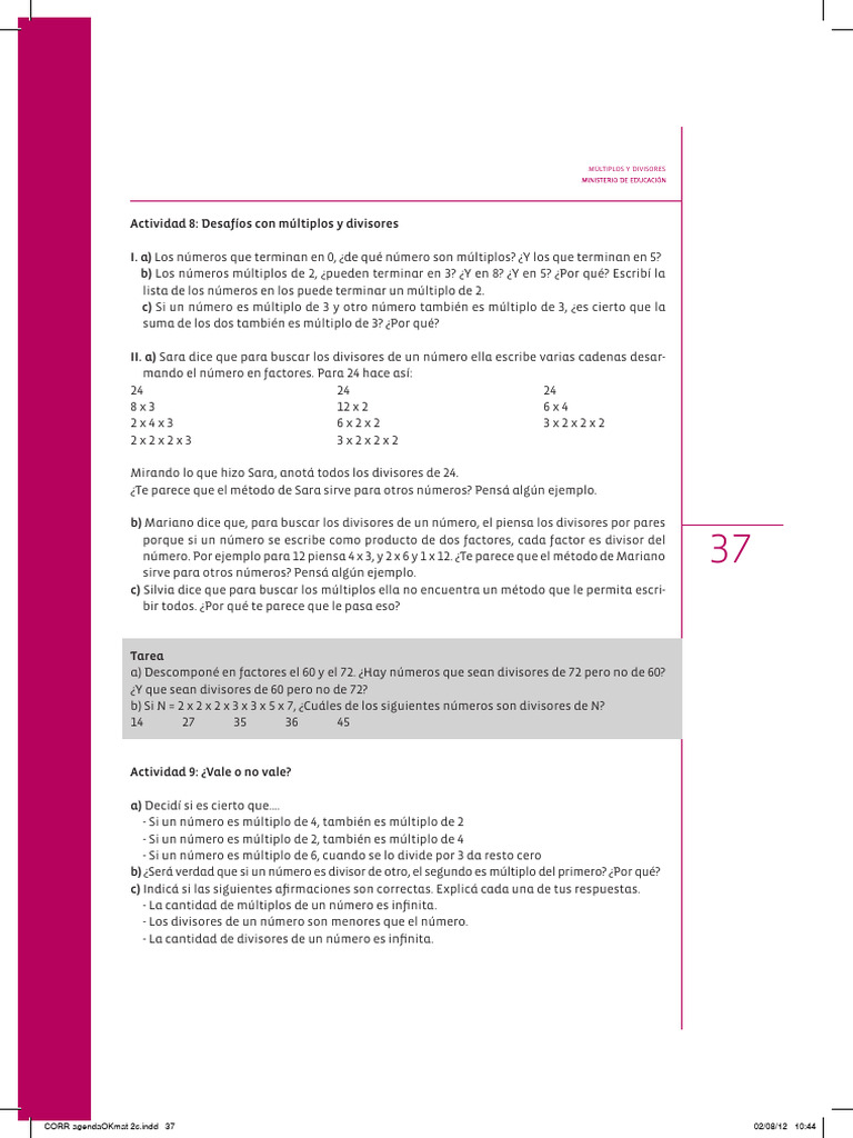 Desafios Con Multiplos y Divisores | PDF | Aritmética | Matemáticas