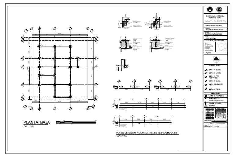 Plano Cimentacion Tamaño Plano | PDF | Ingeniería estructural | Ingeniería de Edificación