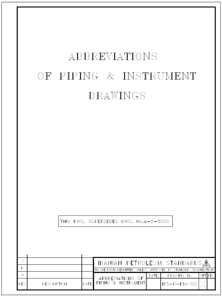 IPS Abbreviations of Piping and Instrument Drawings | PDF