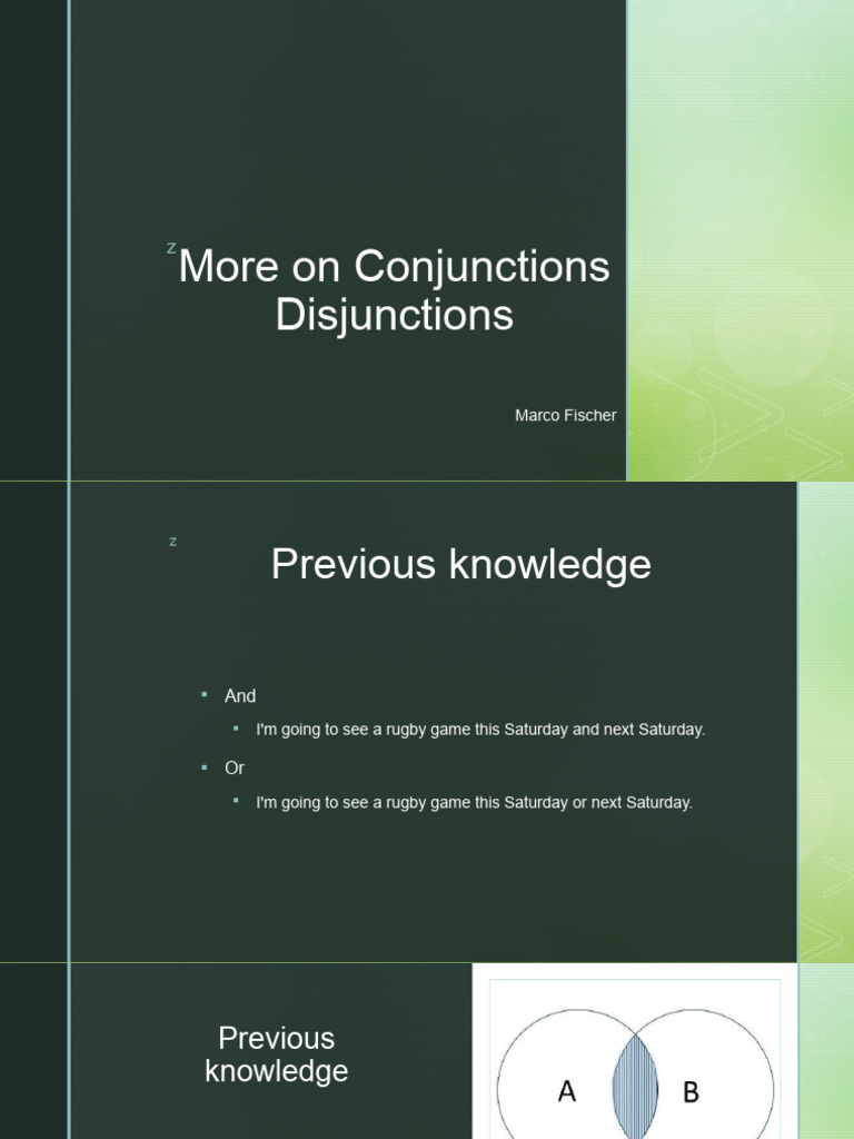 More On Conjunctions Disjunctions | PDF
