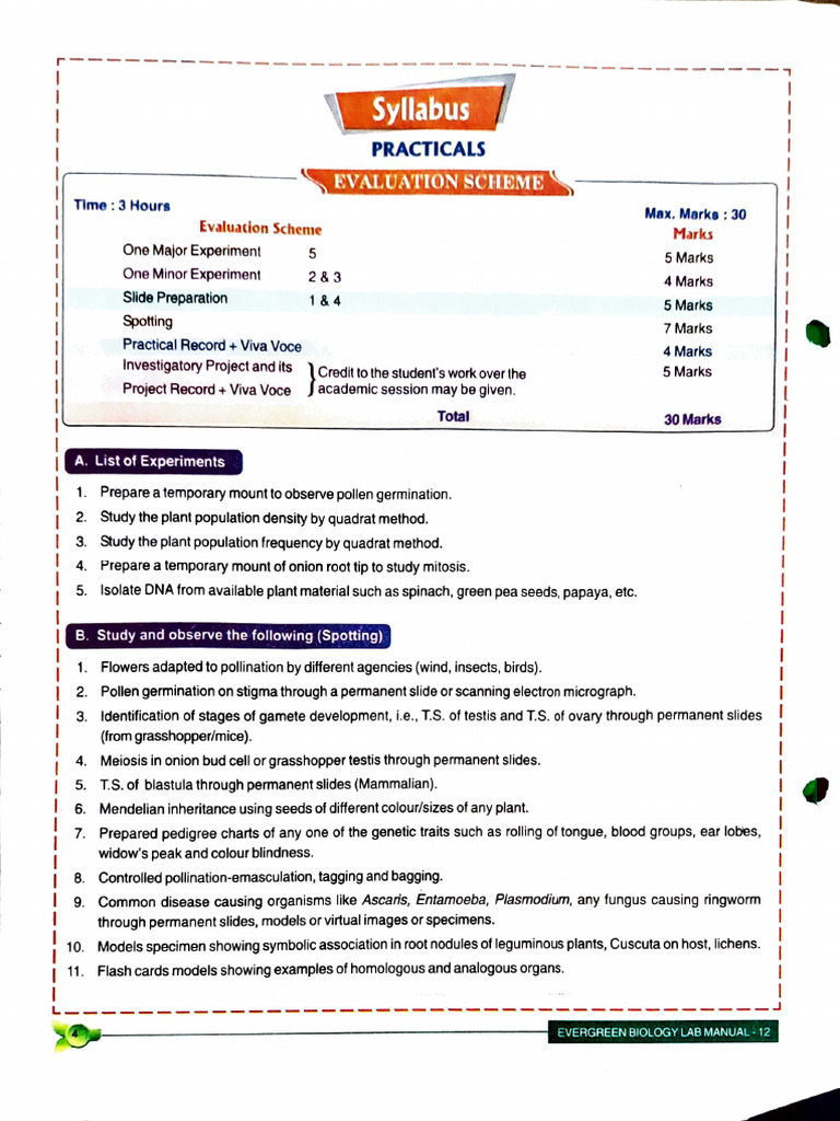 Experiments 1 - 11 Practical File (Biology) | PDF