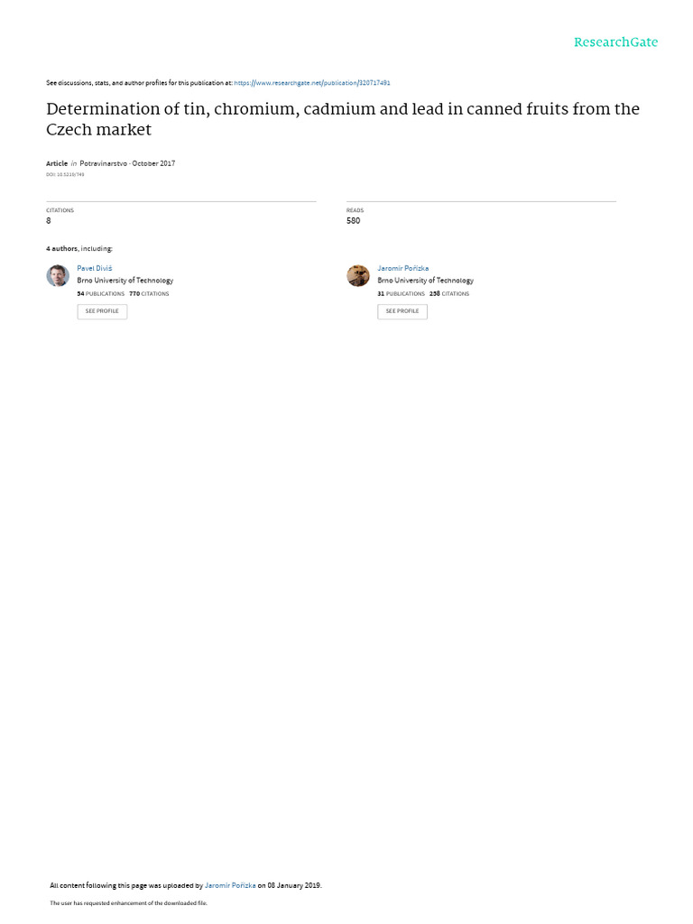 Determination Of Tin Chromium Cadmium And Lead In Pdf Corrosion
