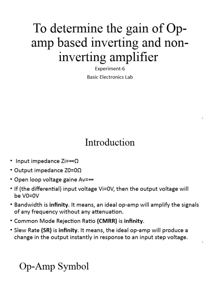Experiment 6 Inverting And Non Inverting Amplifier Pdf Operational