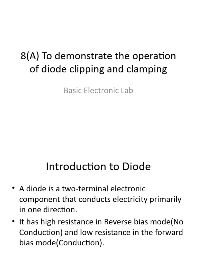 Experiment 8 Diode Clipping and Clamping, Half Wave Rectifier | PDF ...