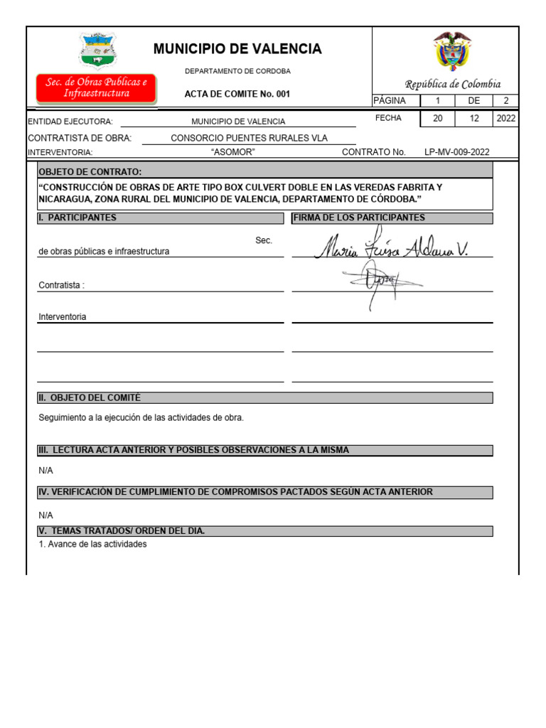 Acta de Comite Tecnico | PDF | Nicaragua | Colombia Acta de Comite Tecnico | PDF | Nicaragua | Colombia