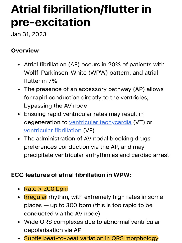 Atrial Fibrillation in WPW Syndrome | PDF | Cardiovascular Diseases ...