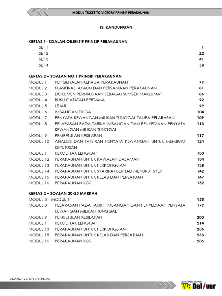 Modul Tvt Prinsip Perakaunan Soalan | PDF