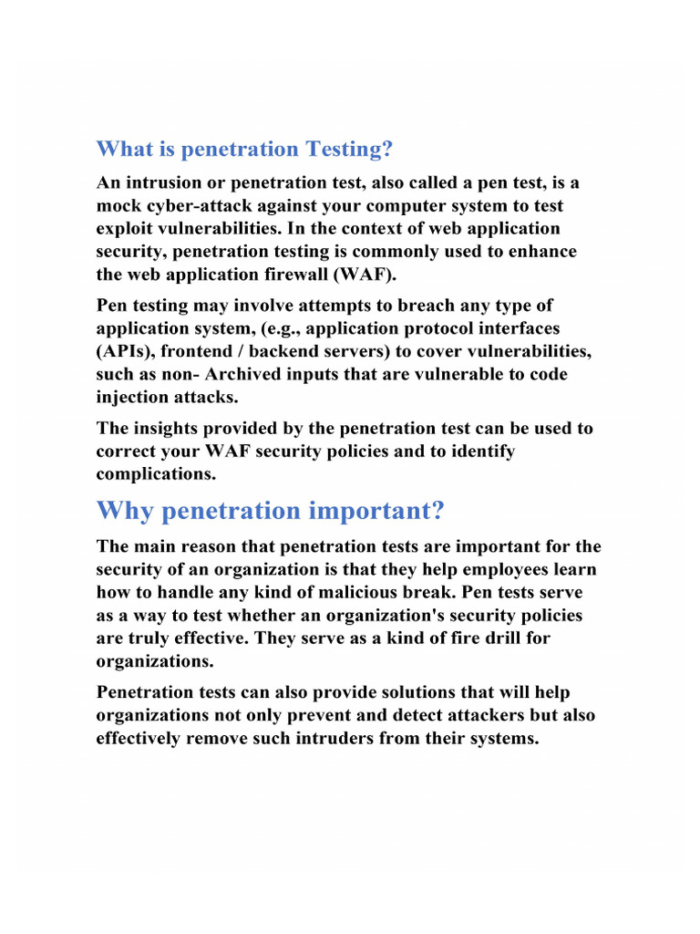 Penetration Testing & Its Phases | PDF