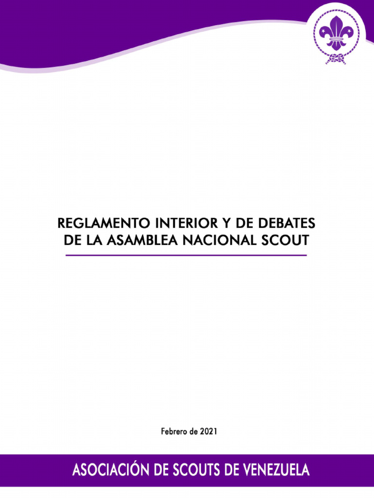 Reglamento Interior y de Debates de La Asamblea Nacional Scout 2021 ...