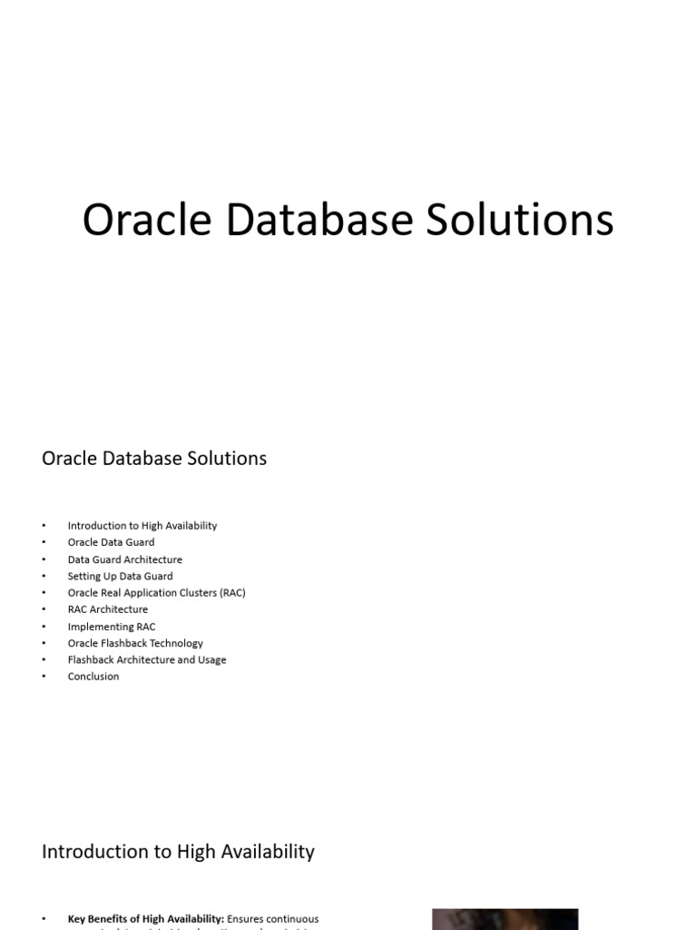 IA Oracle Database Solutions | PDF | Computer Cluster | Databases