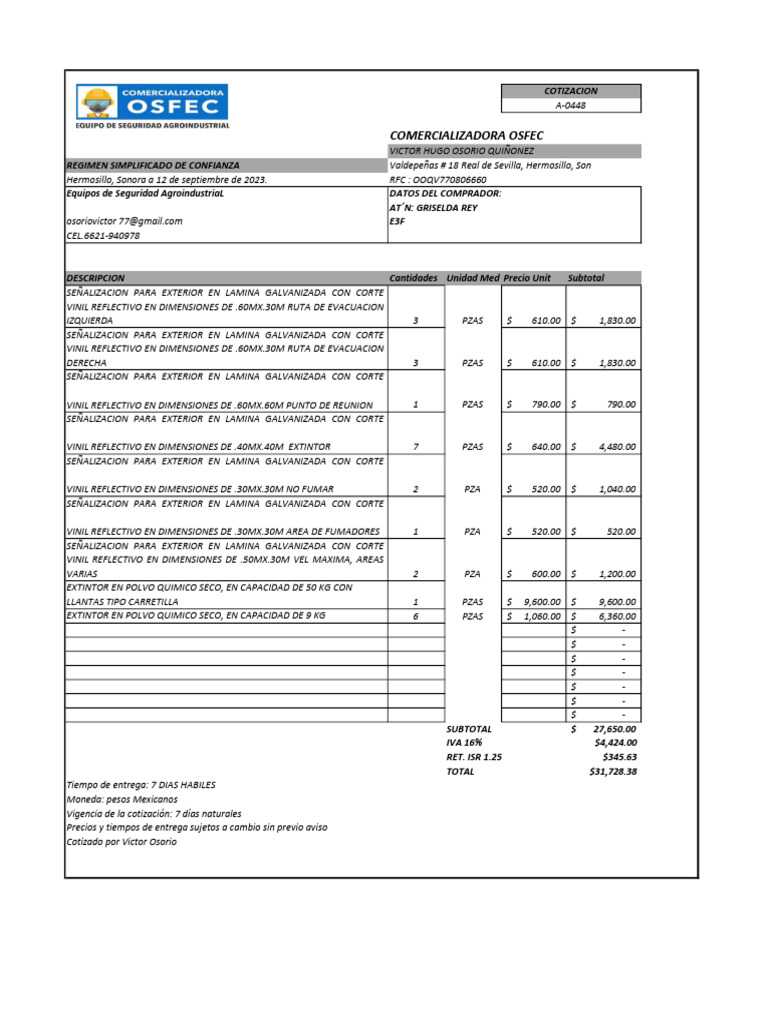 Cotizacion E3f A-0449 | PDF