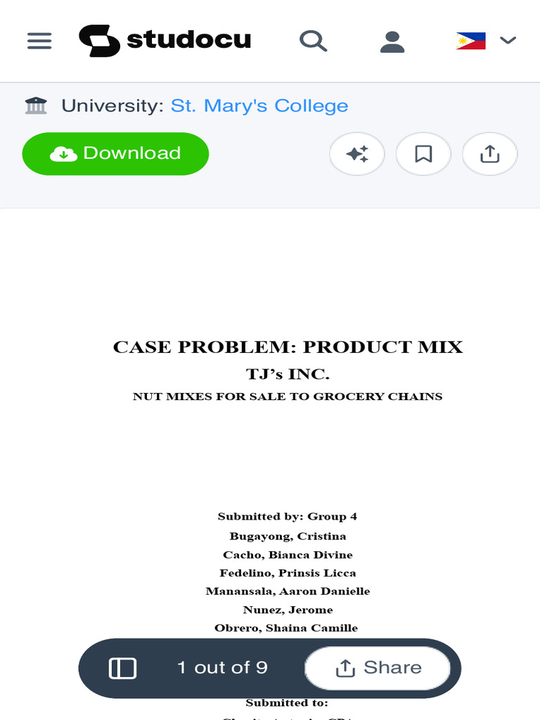 TJ's Inc. Nut Mixes Case Study | PDF