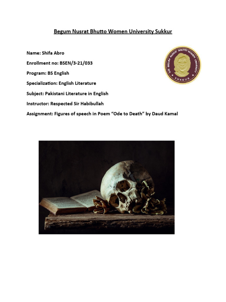 Figures of Speech in "Ode to Death" Analysis | PDF