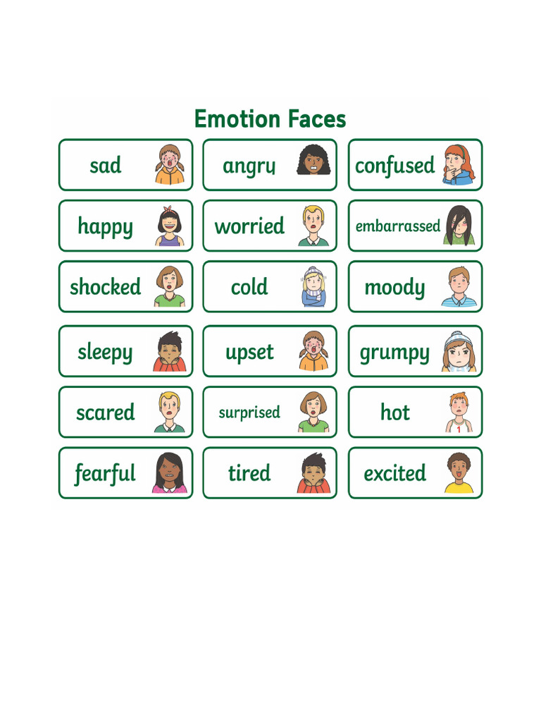 Free Printable Emotion Faces - JPG | PDF