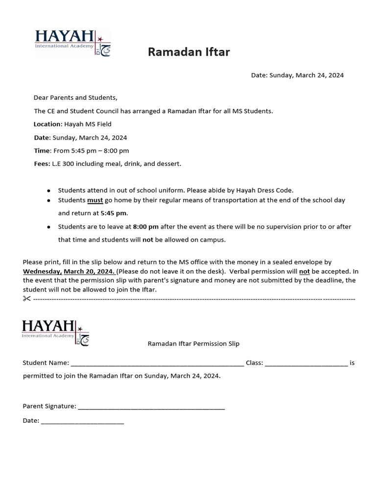 MS Ramadan Iftar - March 2024 | PDF