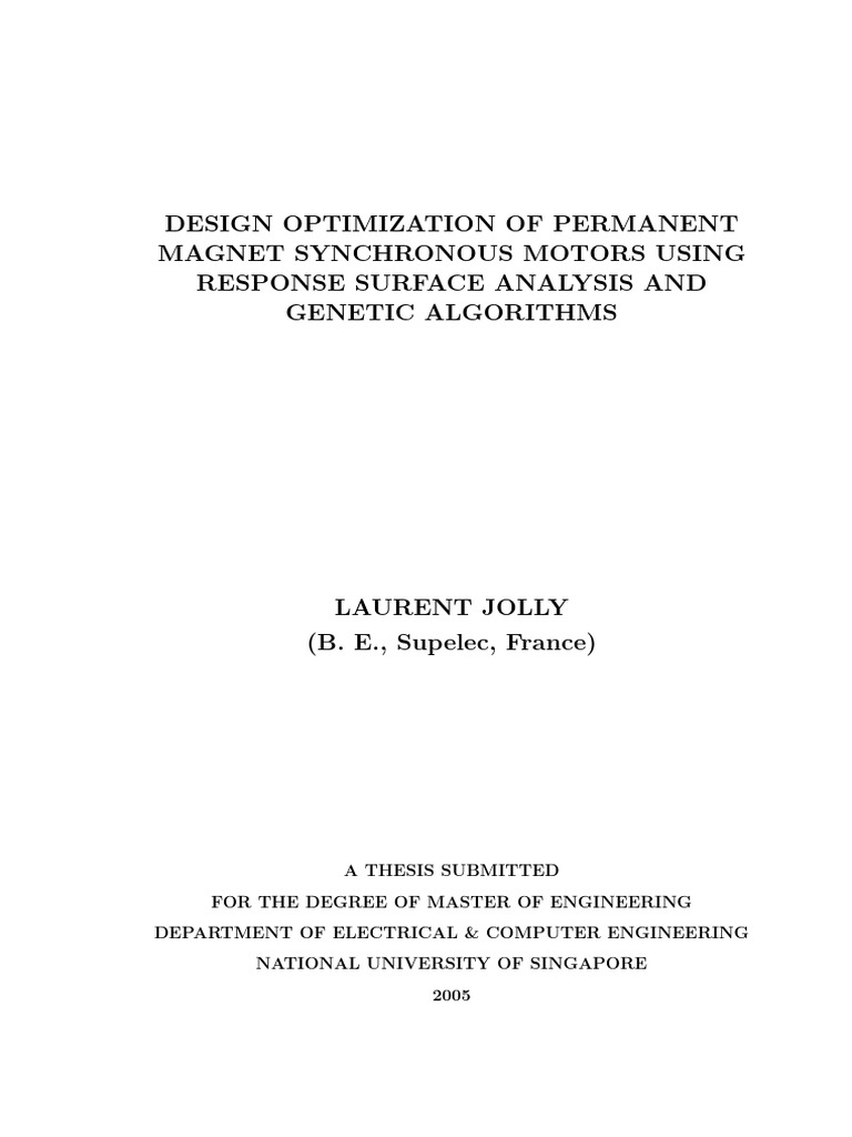 PMSM Thesis | PDF | Electric Motor | Finite Element Method