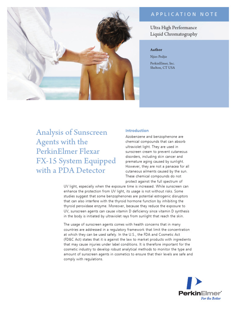 APP Analysis of Sunscreen Agents With Flexar FX-15 010142 01 | PDF ...