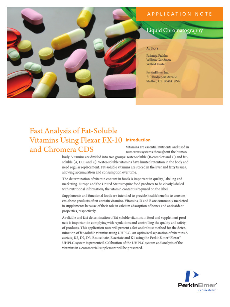 Fast UHPLC Method for Fat-Soluble Vitamins | PDF | High Performance ...