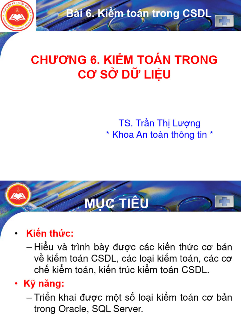 Bài 6. Kiểm Toán CSDL | PDF