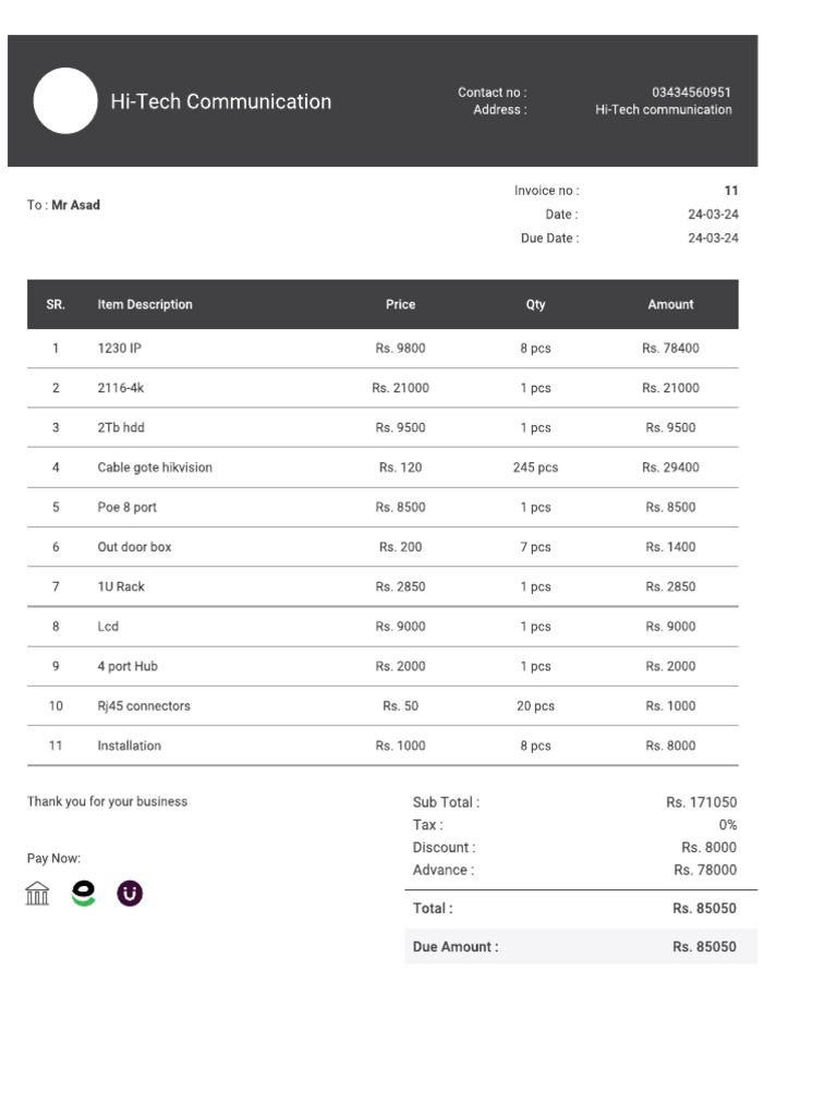 Invoice Statement | PDF