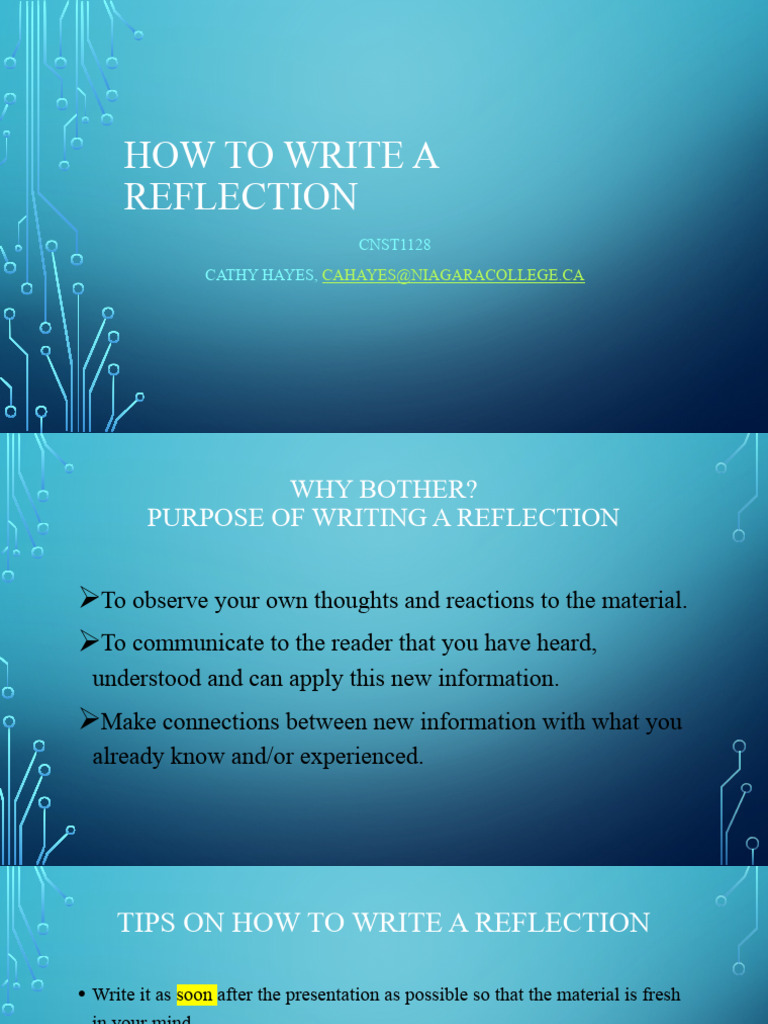 How To Write A Reflection | PDF | Science & Mathematics