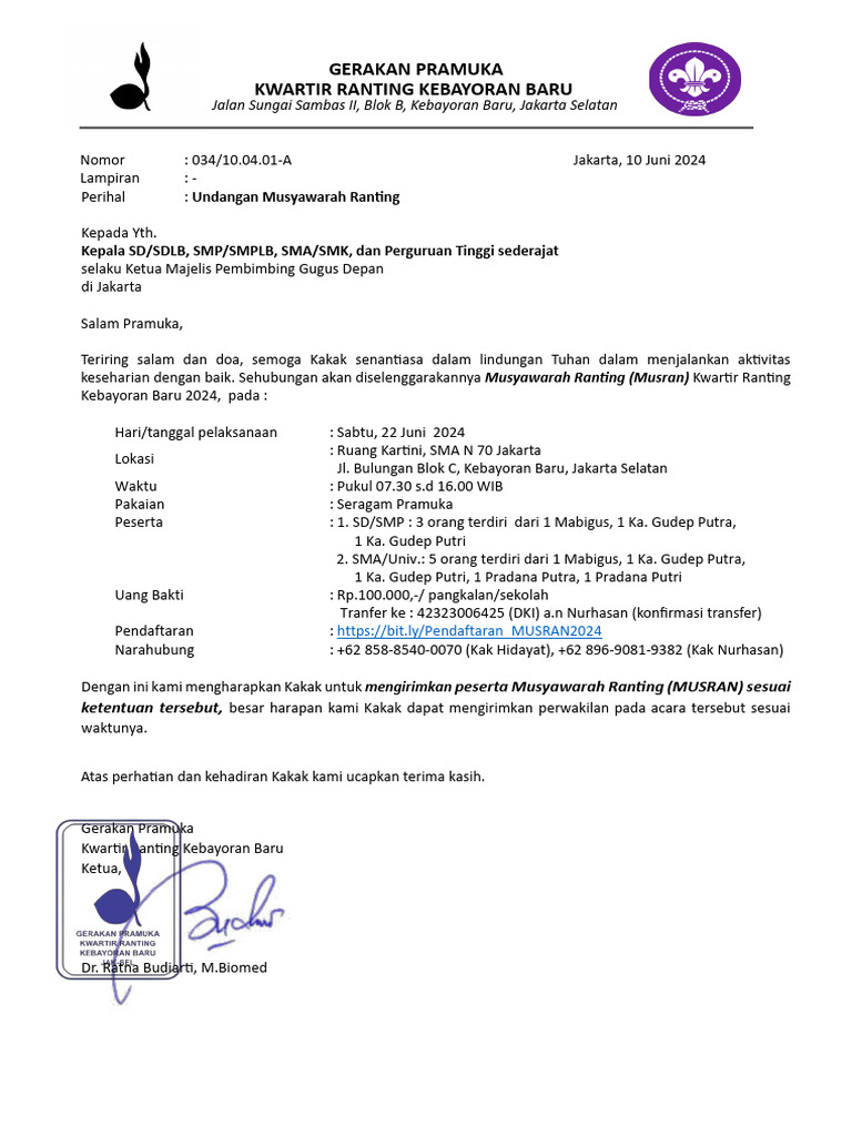 34 - 2024 Undangan MUSRAN Kby. Baru | PDF