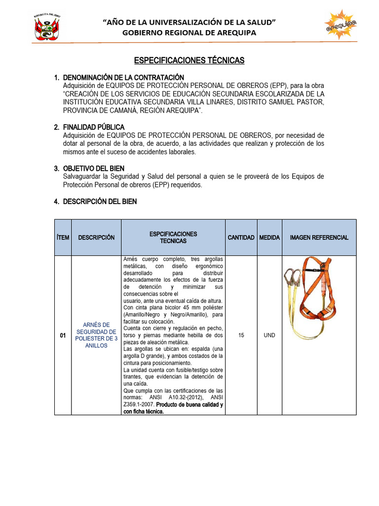 Informe Esp. Tec. Epp 2092020 | PDF | Guante | Textiles