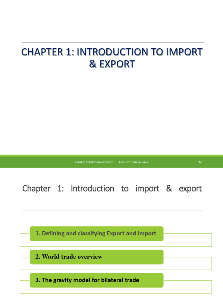 Chapter 1. Introduction to Import Export_SV (1) | PDF | Sales | Exports