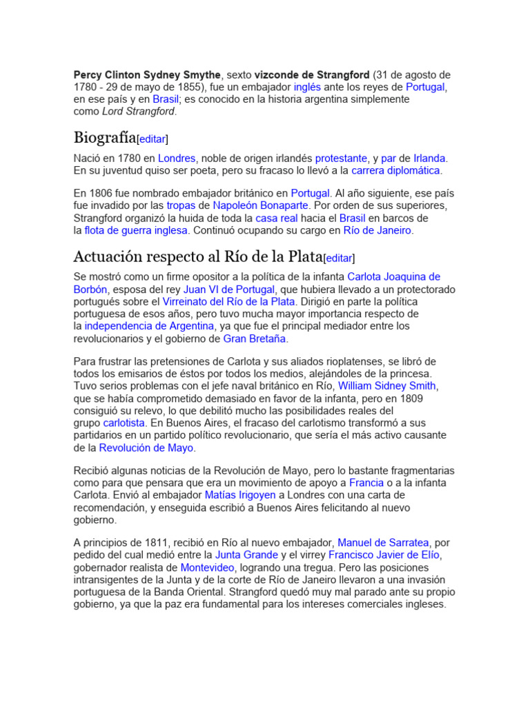 Lord Strangford y la independencia argentina | PDF | Historia | Clásicos