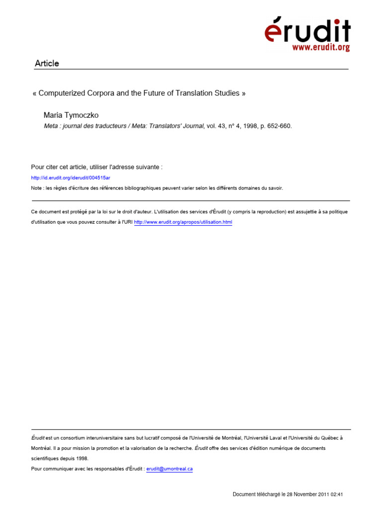 Tymoczko_1998 | PDF | Translations | Linguistics