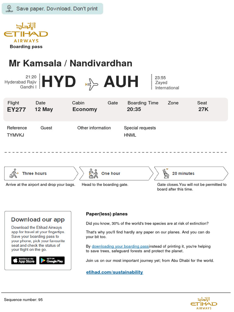 Check-In Confirmation | PDF