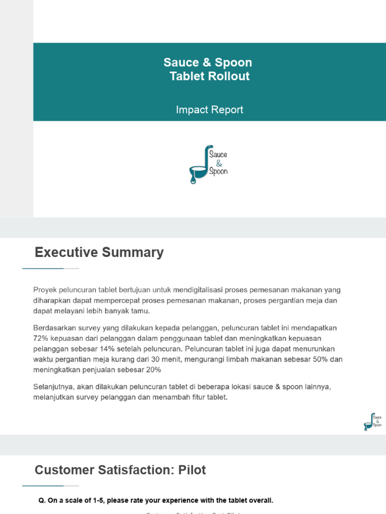 Tablet Rollout Impact Report Summary | PDF | Customer Satisfaction