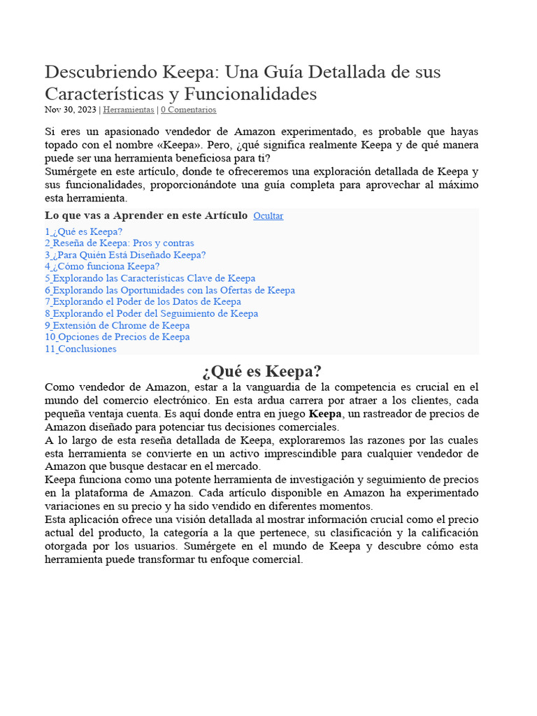 GUIA DE KEEPA | Descargar gratis PDF | Comercio electrónico