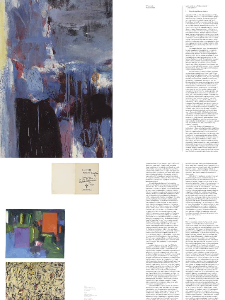 Joan Mitchell's Legacy in Abstract Expressionism | PDF | Modernism | Paintings