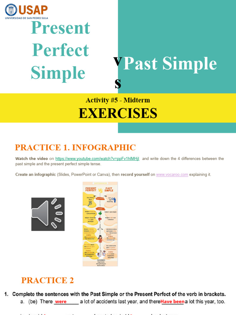5 Practice - Simple Past Vs Present Perfect Simple | PDF