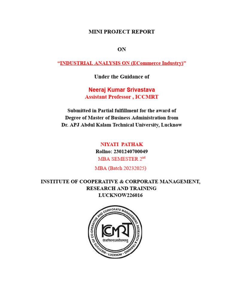 Mini Project Report Pdf E Commerce Online Shopping