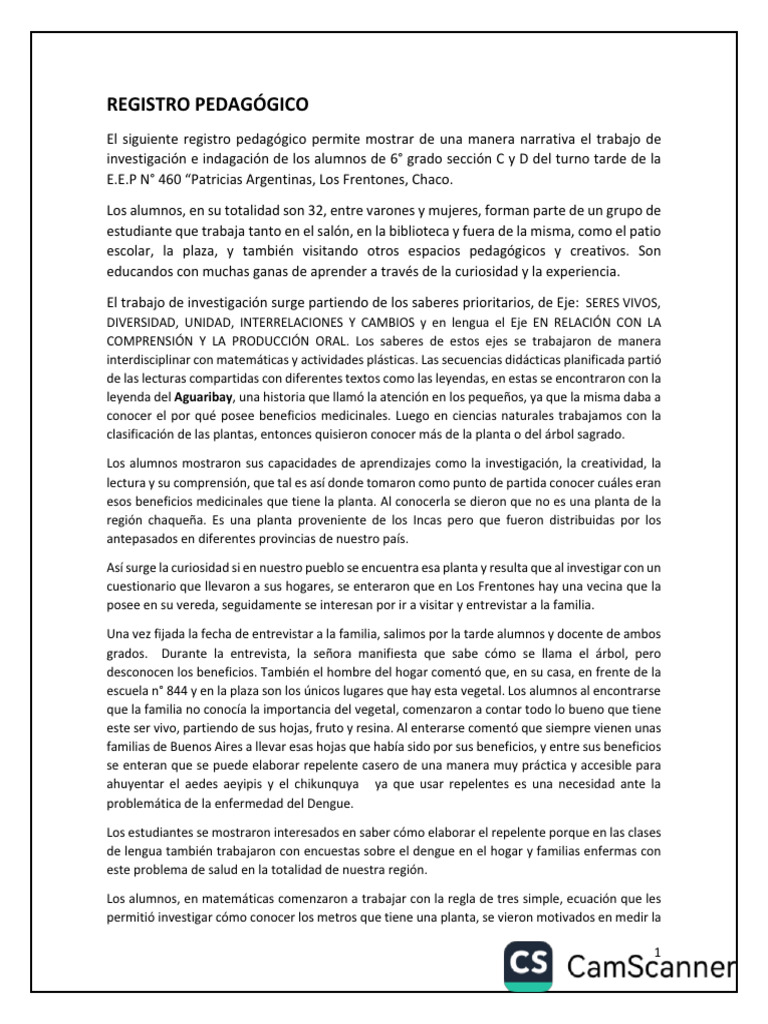 Investigación sobre el Aguaribay en Los Frentones | PDF | Salud y ...