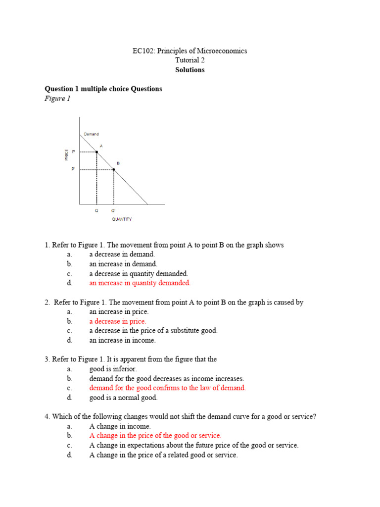 EC102 Tutorial 2 Solutions | PDF | Economic Surplus | Economic Equilibrium