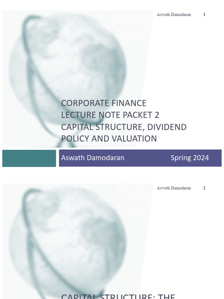 Session 17 Slides | PDF | Equity (Finance) | Debt