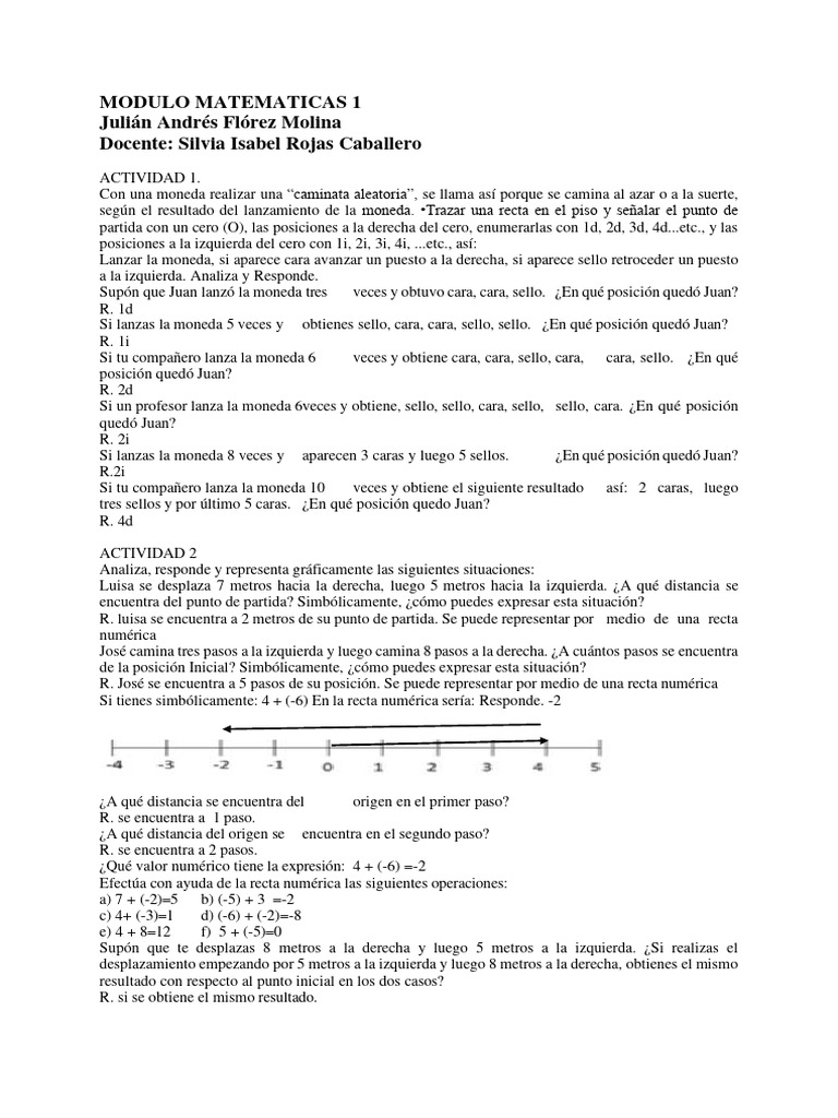 modulo de matematicas Julian Florez | PDF | Entero | infinito